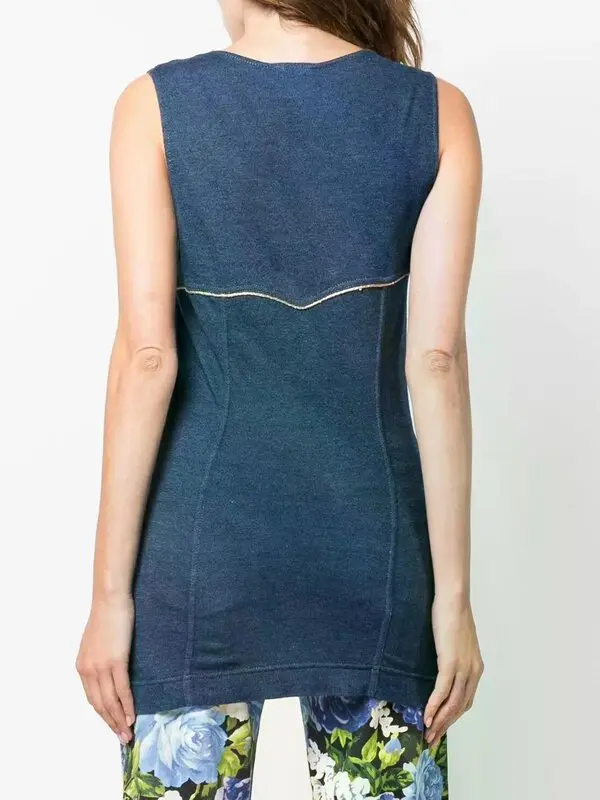 Versace 2000s Flap Pockets Sleeveless Top
