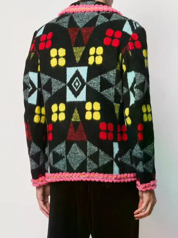 Comme Des Garçons Contrast-trim Patterned Jacket