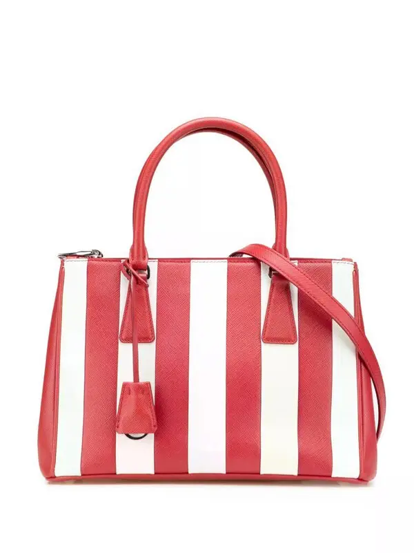 Prada Galleria Double Zip Satchel - Red