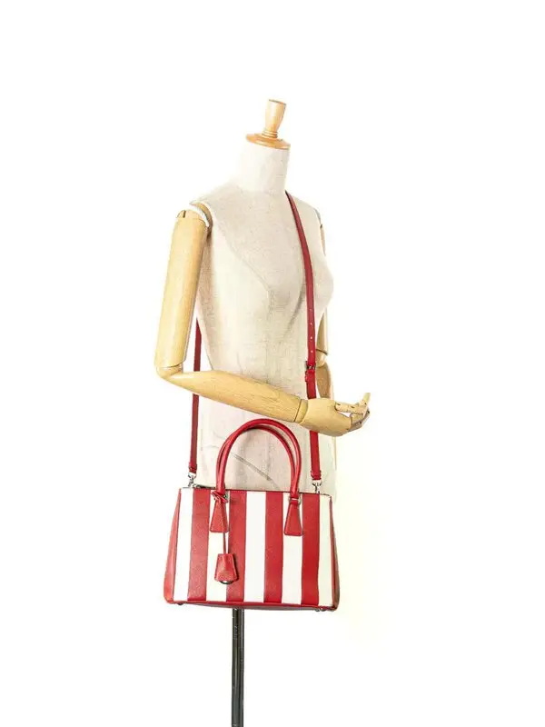 Prada Galleria Double Zip Satchel - Red