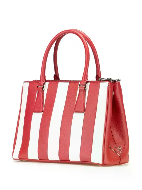 Prada Galleria Double Zip Satchel - Red