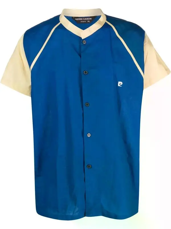 Pierre Cardin 1980s Piping Detailing Short-sleeved Shirt - Blue