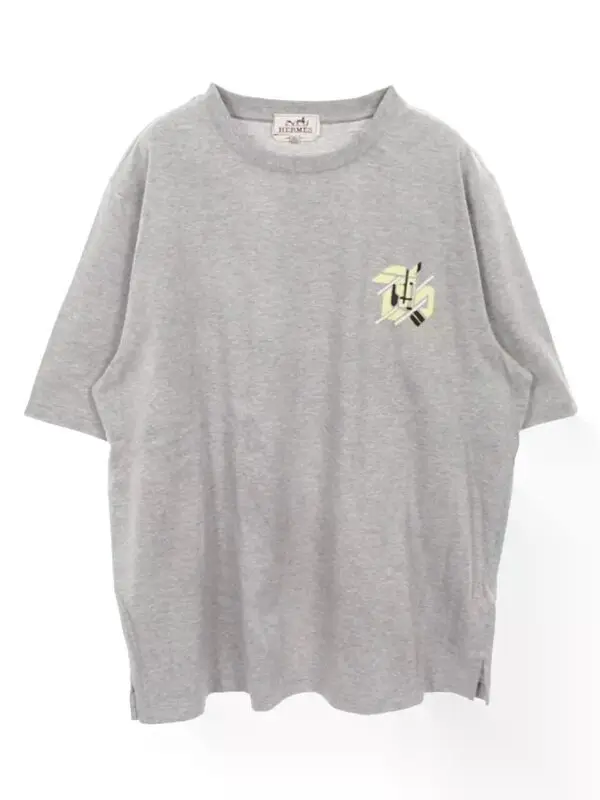 Hermès 2020s Leather-patch Crew-neck T-shirt