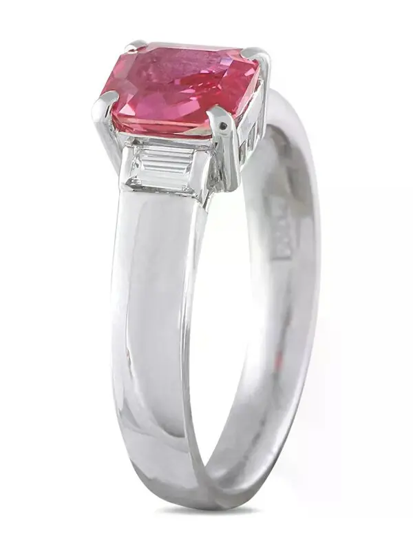 LB EXCLUSIVE Platinum Diamond And Ruby Three-stone Ring