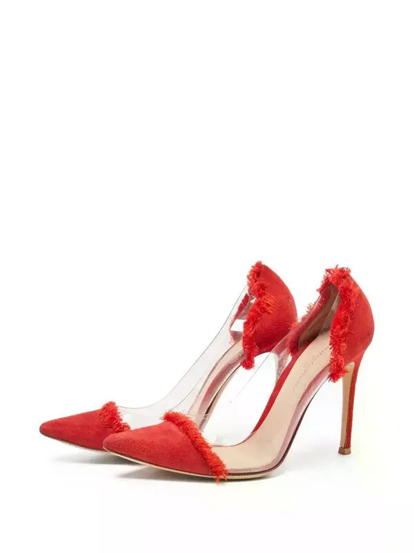 GIANVITO ROSSI 110mm Plexi Frayed Pointed-toe Pumps