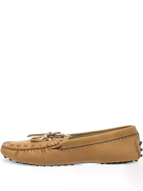 TOD'S Perforated Leather Loafers - Brown