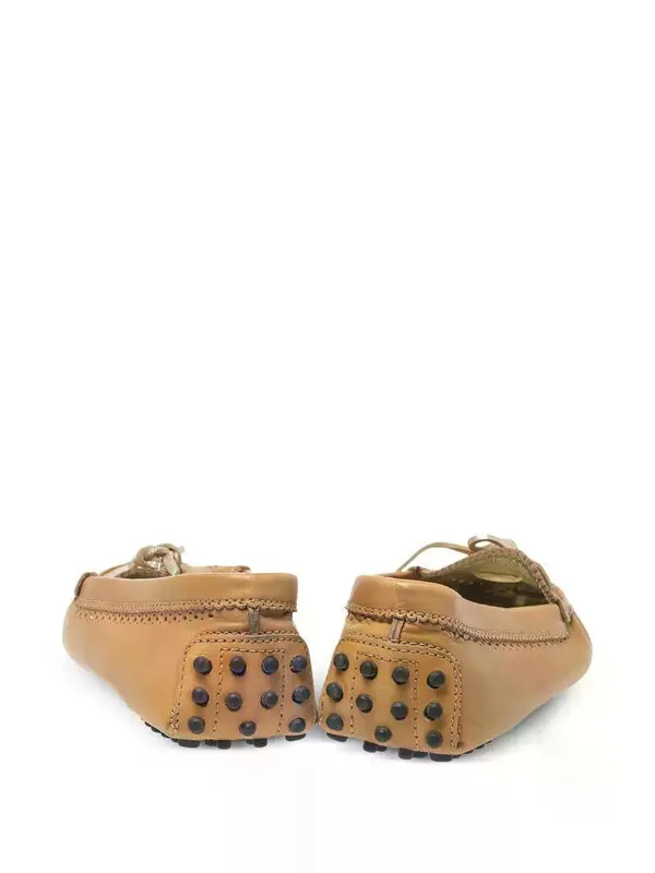 TOD'S Perforated Leather Loafers - Brown