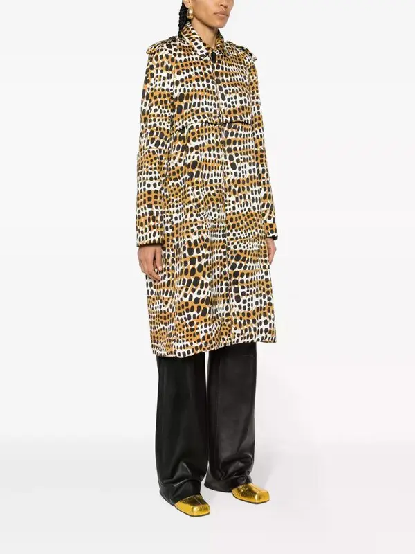 Celine 2000s Graphic-print Silk Trench Coat
