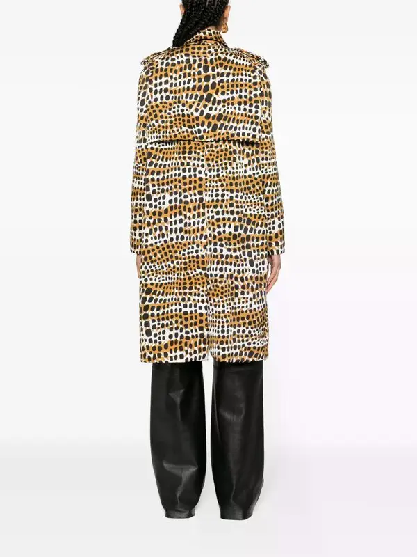 Celine 2000s Graphic-print Silk Trench Coat