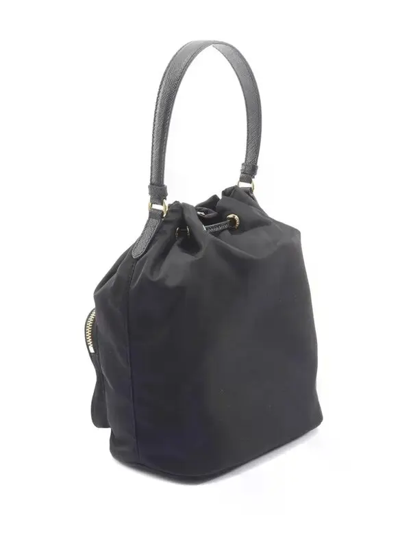 Prada Tessuto Duet Bucket Bag - Black