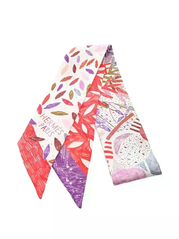 Hermès 2010 Chacun Fait Son Nid Ribbon Scarf - Neutrals