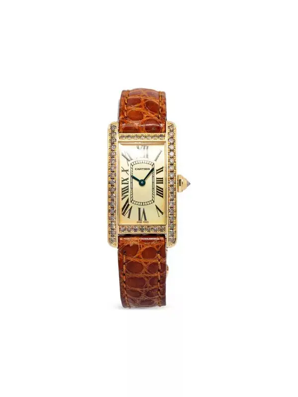 Cartier 18k Yellow Gold Tank Americaine Diamond 19mm - Neutrals