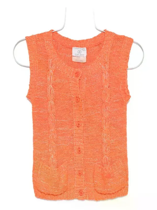 COURREGES 1970s Cable-knit Sleeveless Top