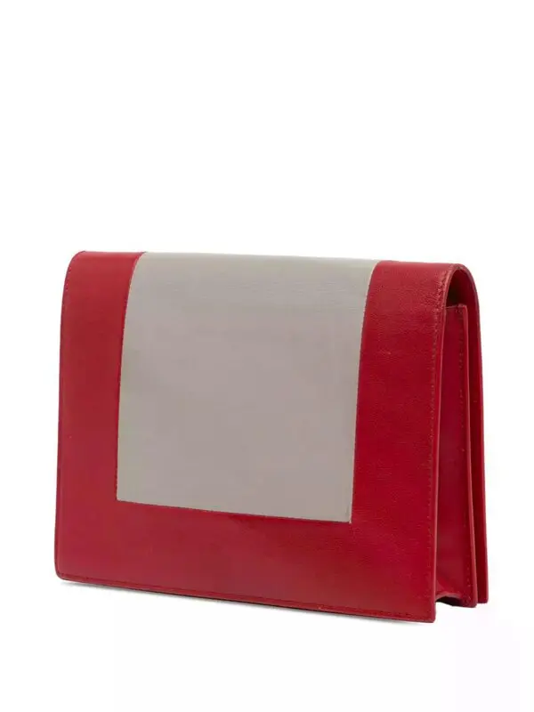 Celine 2017 Frame Leather Wallet On Chain Crossbody Bag - Red
