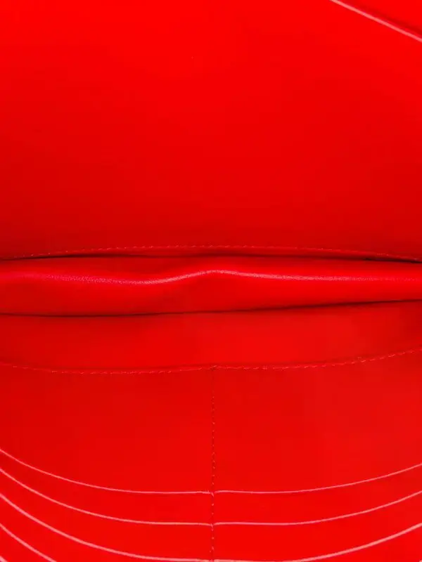 Celine 2017 Frame Leather Wallet On Chain Crossbody Bag - Red