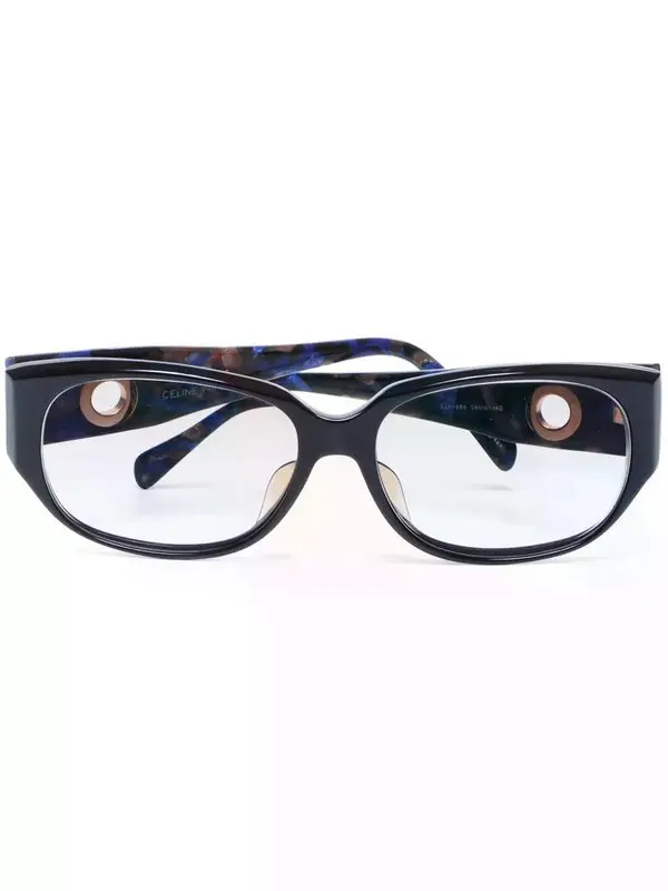 Celine Marbled Square-frame Glasses - Blue