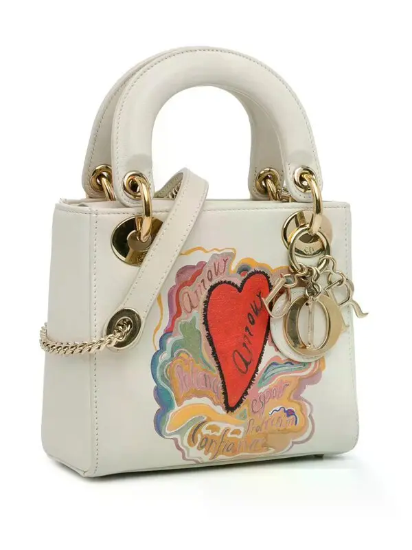 Dior 2018 Dioramour Mini Lady Satchel - White