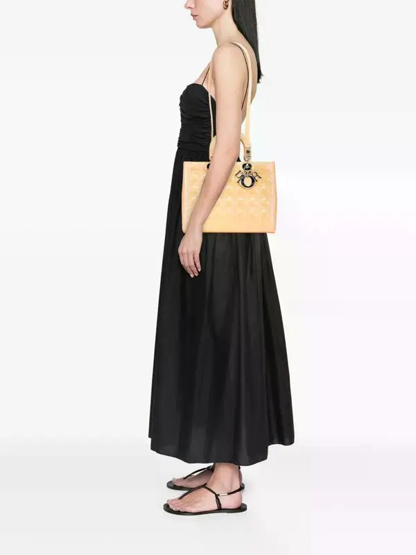 Dior 2012 Large Patent Cannage Lady Satchel - Brown