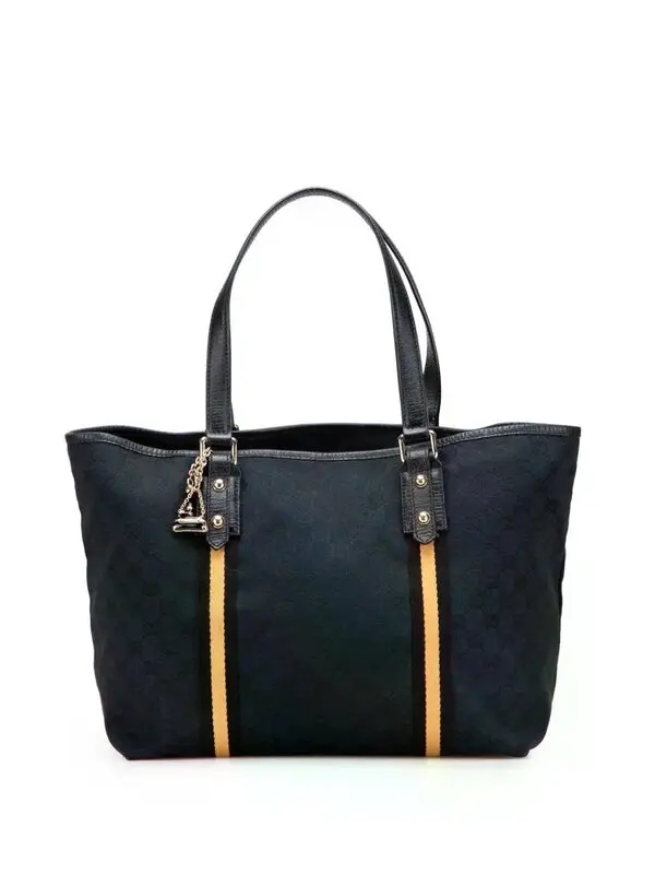 Gucci Large Gg Canvas Jolicoeur Tote Bag - Black