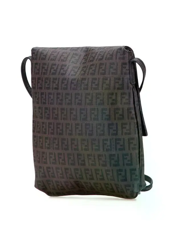 Fendi 2000-2010 Zucchino Spalmati Crossbody Bag - Brown