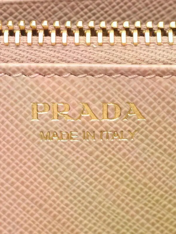 Prada 2010-2025 Saffiano Triangle Zip Around Wallet Long Wallets - Brown