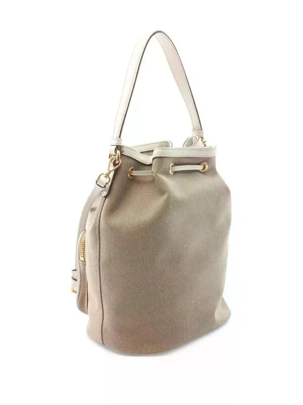 Prada Canapa Logo Bucket Bag - Brown