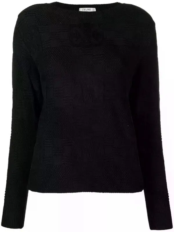 Celine 1990s Checkered Weave Jumper