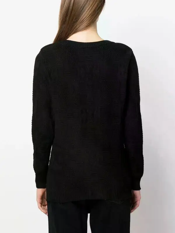 Celine 1990s Checkered Weave Jumper