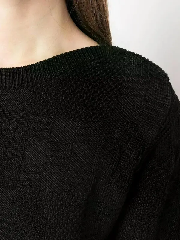 Celine 1990s Checkered Weave Jumper