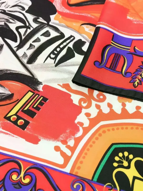 Versace 1990s Graphic-print Silk Scarf