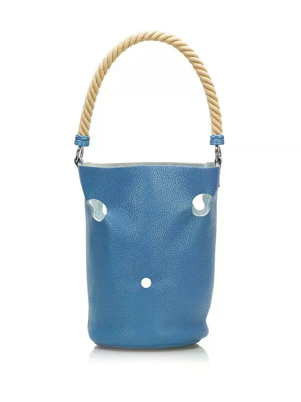 Hermès 2005 Clemence Mangeoire Pm Bucket Bag - Blue