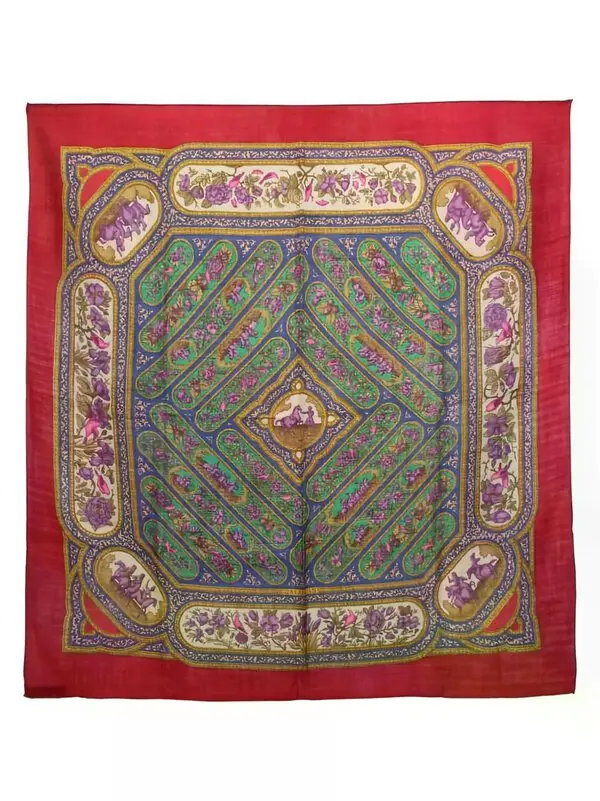 Hermès 2010s Qalamdan Carré 90 Scarf - Red