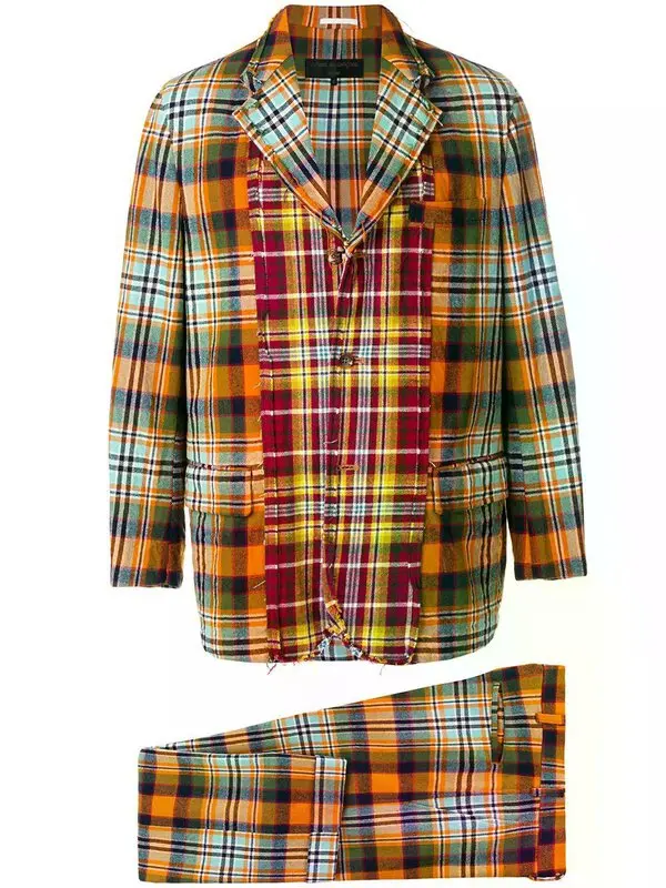 Comme Des Garçons 2000s Panelled Plaid Suit
