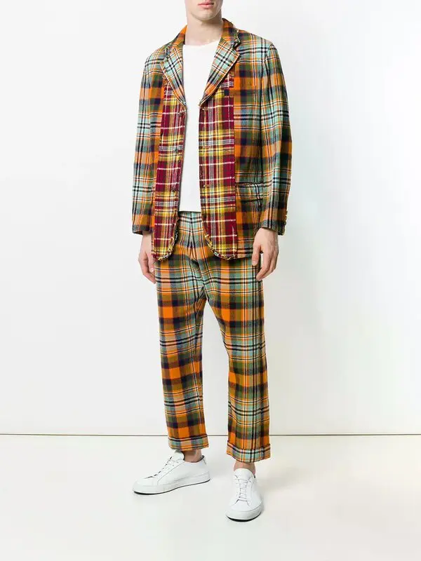 Comme Des Garçons 2000s Panelled Plaid Suit