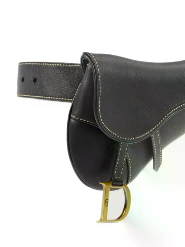 Dior Saddle Leather Belt Bag - Black