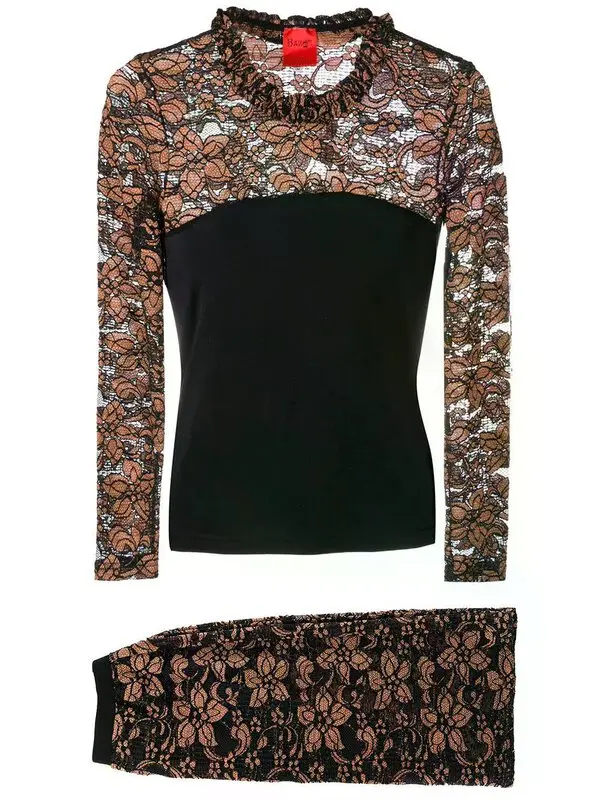 Christian Lacroix 1990s Floral Lace Suit - Neutrals