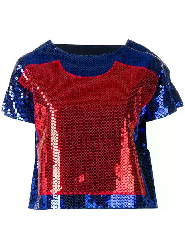 Comme Des Garçons Sequined Two Dimension Blouse