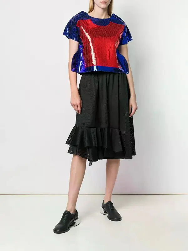 Comme Des Garçons Sequined Two Dimension Blouse