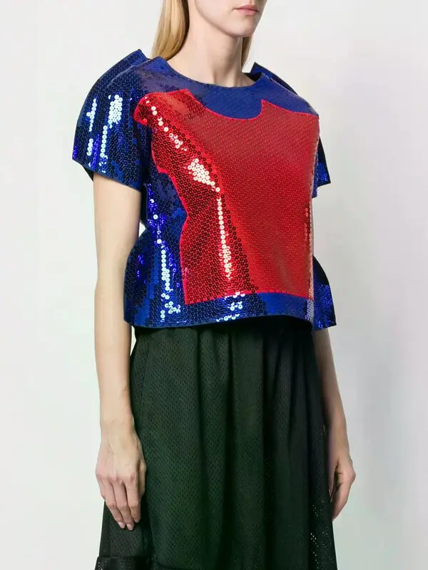 Comme Des Garçons Sequined Two Dimension Blouse