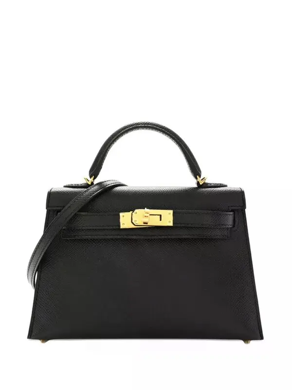 Hermès 2024 Mini Kelly Sellier 20 Epsom Leather Gold-hardware Tote Bag - Black