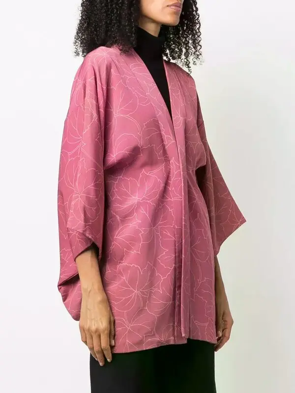 A.N.G.E.L.O. VINTAGE CULT Vintage Cult 1970s Silk Leaf Print Jacket