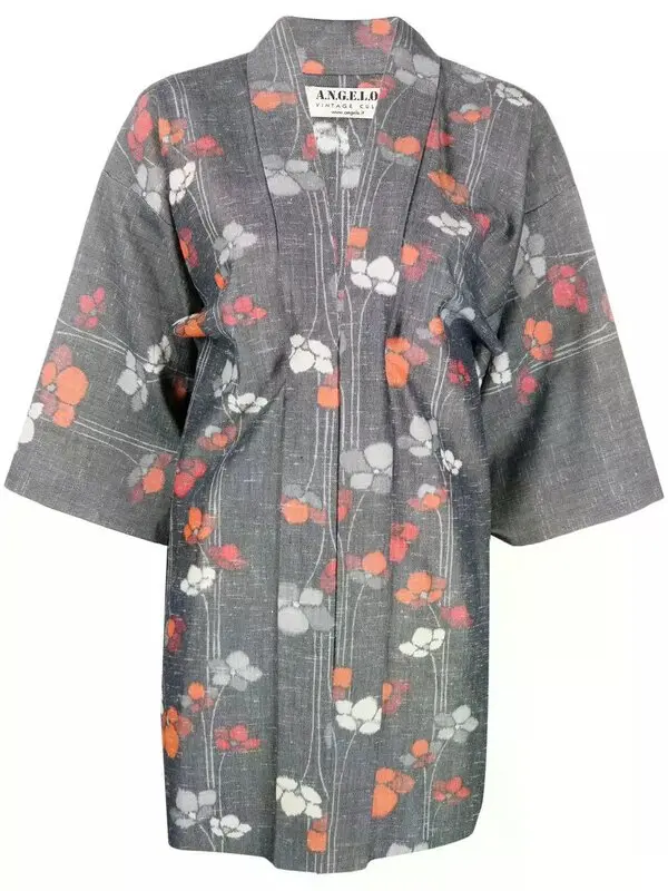 A.N.G.E.L.O. VINTAGE CULT 1990s Floral Print Kimono - Grey