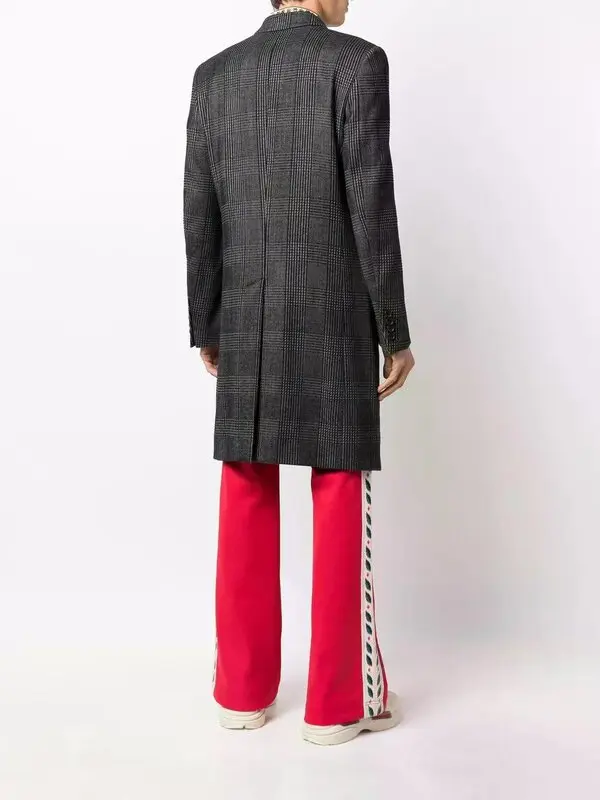 Versace Plaid Check Single-breasted Coat