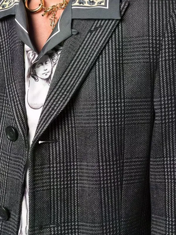 Versace Plaid Check Single-breasted Coat