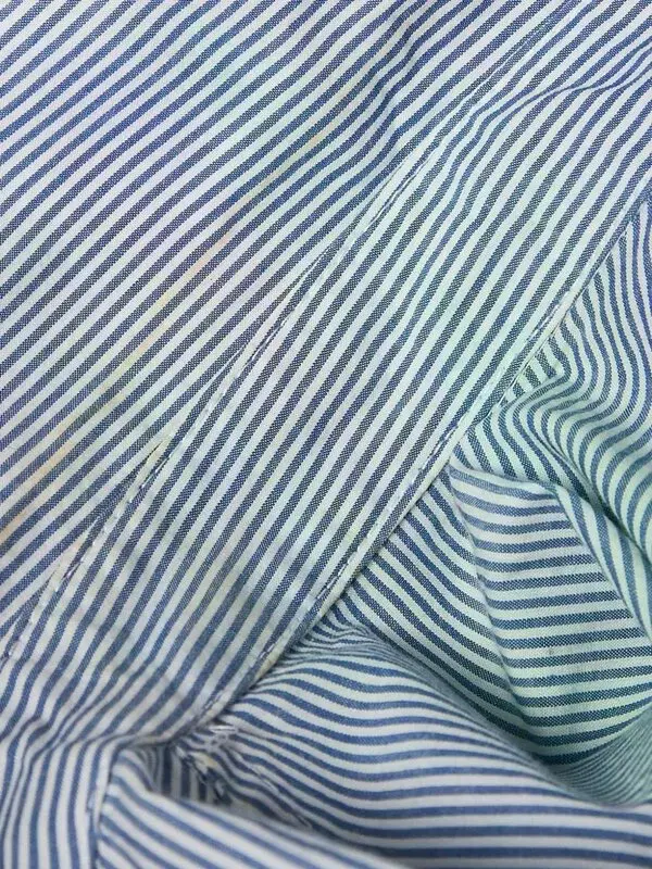 GANNI Striped Cotton Shirt - Blue