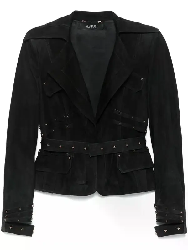 Gucci 2000s Suede Jacket - Black