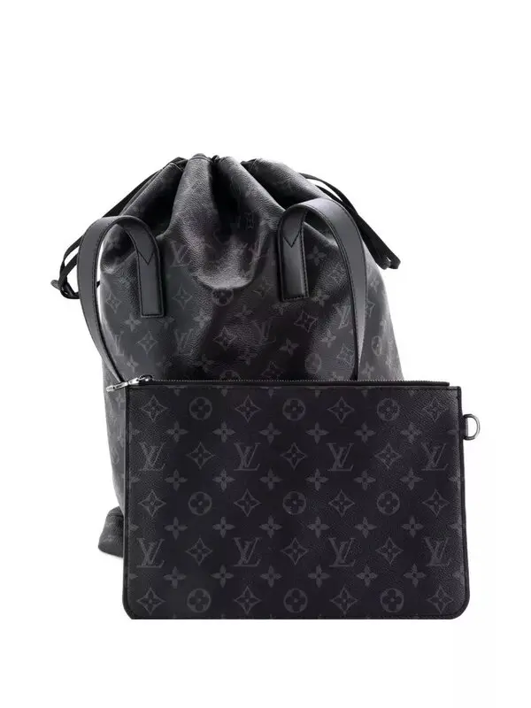 LOUIS VUITTON Cabas Light Drawstring Bag Monogram Eclipse Canvas
