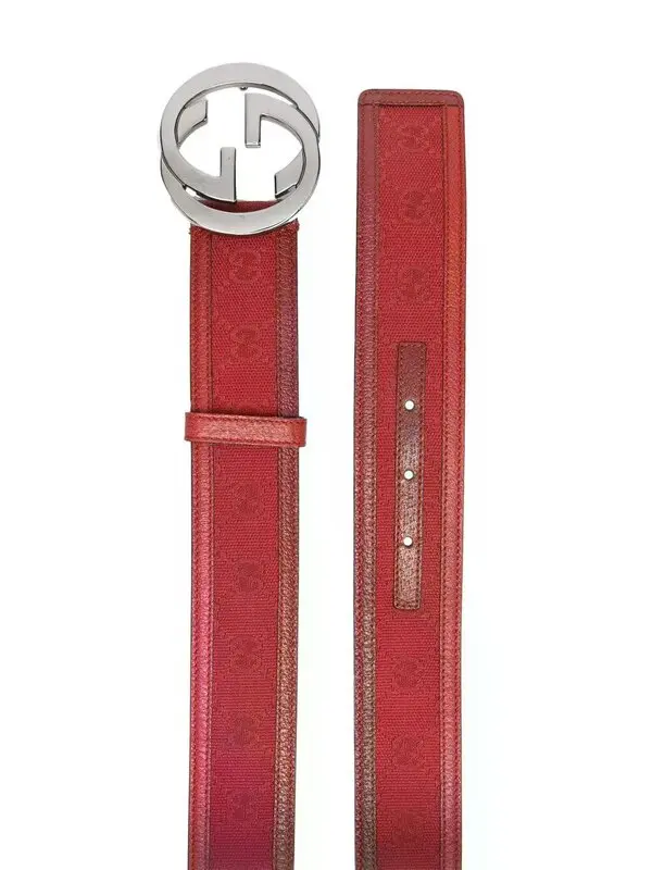 Gucci Interlocking Gg Buckle Belt - Red