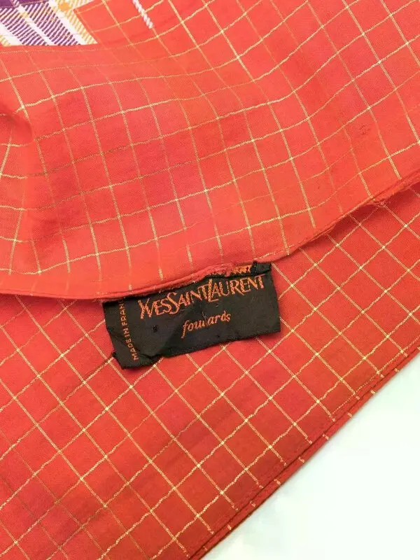 Saint Laurent 1970s Check Paisley-print Scarf