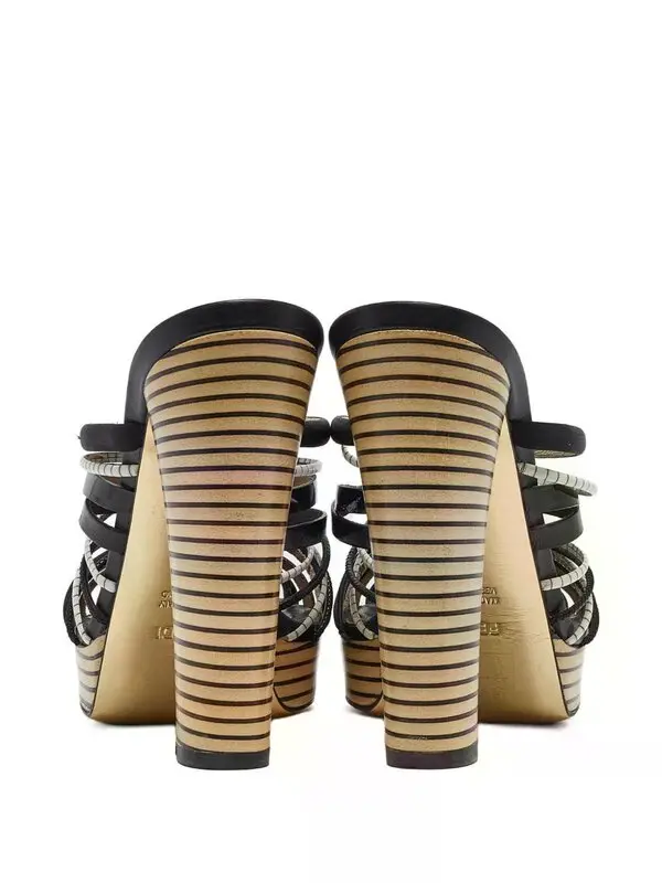 Fendi 130mm Leather Platform Sandals